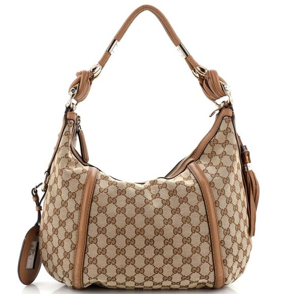 Gucci | Bags | Gucci Techno Horsebit Hobo Gg Canvas Medium Brown | Poshmark